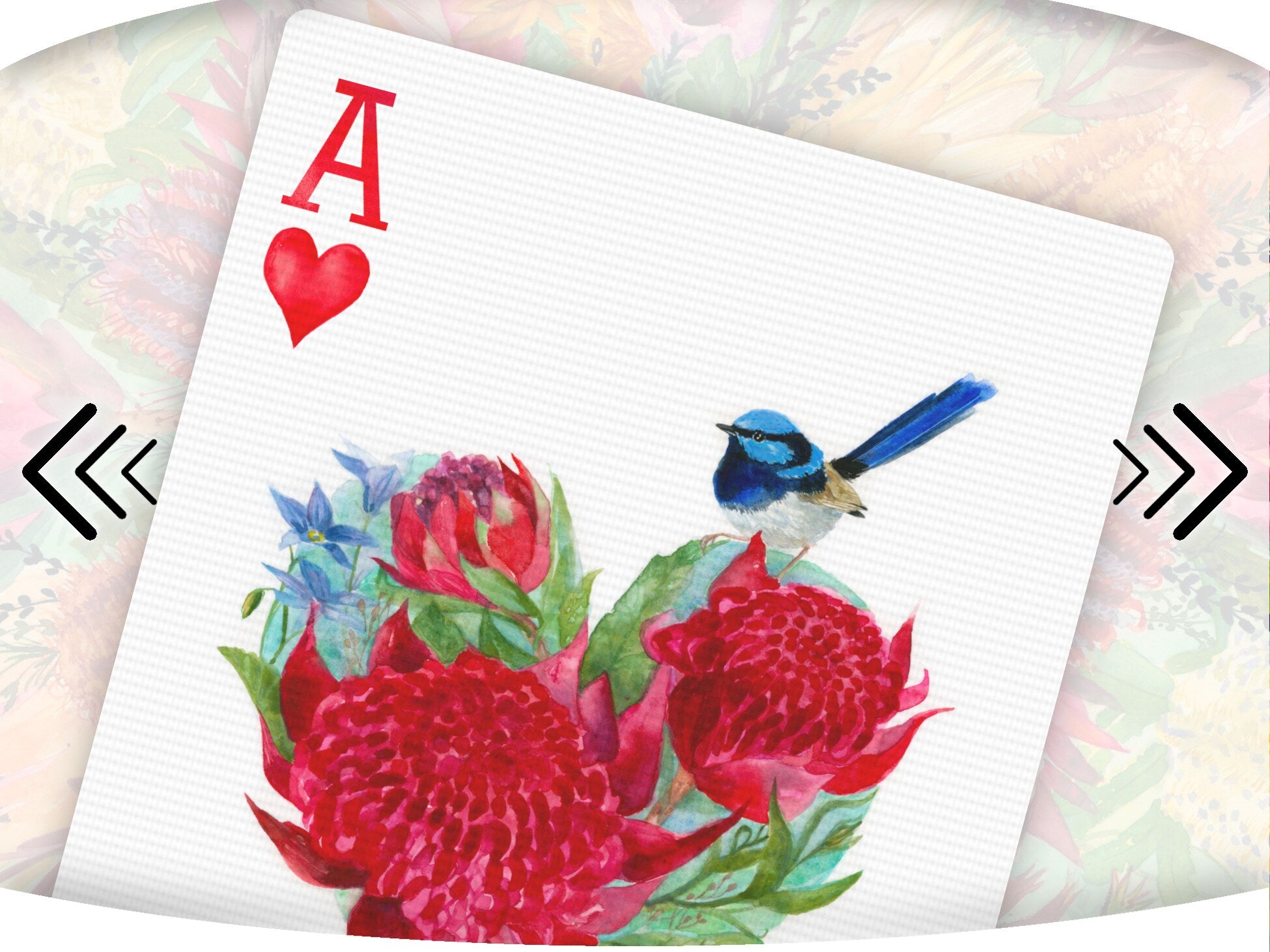 Australiana Hand Painted Birds & Flowers Playing Cards - Talking Point ...