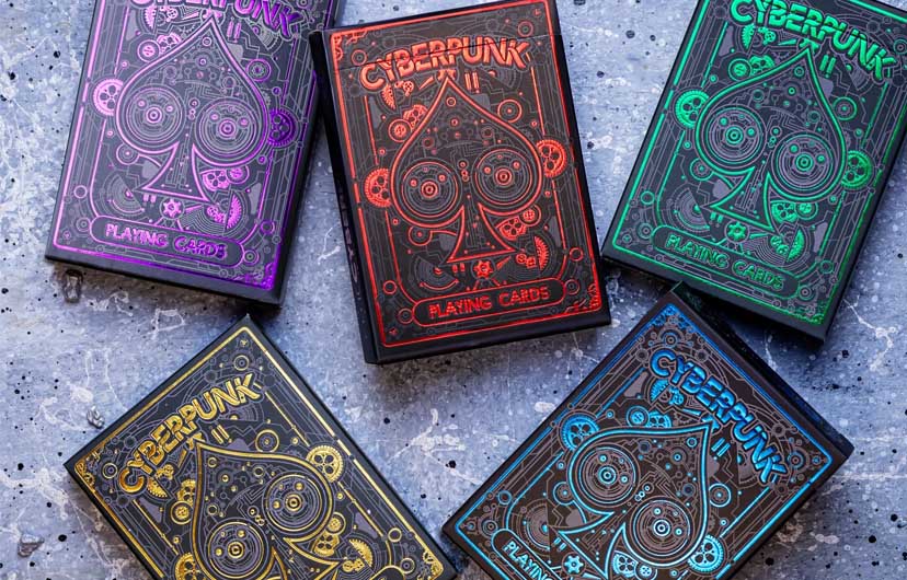 Neon-lit Cyberpunk Playing Cards | Talking Point Cards